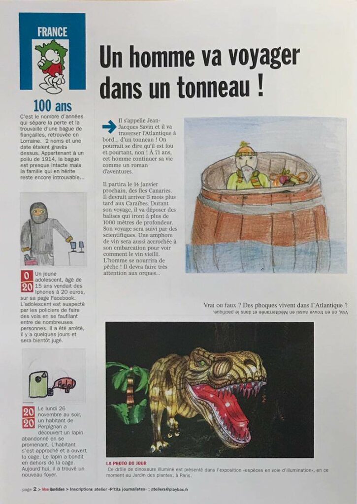 Nos collégiens, rédacteurs d'un jour de "Mon Quotidien" - Ecole Galilée